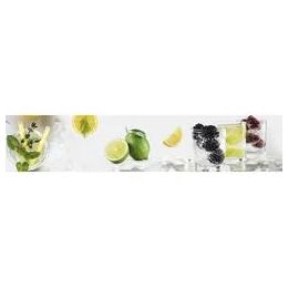Express Küchen Küchenrückwand EXPRESS KÜCHEN "Cocktail", bunt (weiß, bunt), B:280cm H:55,9cm, Holzwerkstoff, Spritzschutzwände