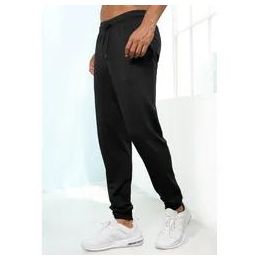 Sweathose s.Oliver, Herren, Gr. 56/58 (XL), N-Gr, schwarz, Sweatware, Obermaterial: 60% Baumwolle, 40% Polyester, unifarben, bequem lang, Hosen, Jogginghose mit seitlichen Rippeneinsatz