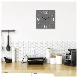 Wanduhr Artland "Uni Trendfarben", grau, B:30cm H:30cm T:0,3cm, Wanduhren, wahlweise mit Quarz- oder Funkuhrwerk, lautlos ohne Tickgeräusche
