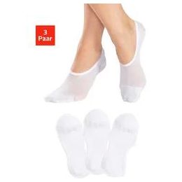 Füßlinge Lascana ACTIVE, Damen, Gr. 39-42, weiß (3x weiß), Baumwollmischung, unifarben, elastisch, Socken, mit Pikee Struktur