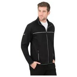 Trainingsjacke TRIGEMA "TRIGEMA Praktische Sportjacke aus Microfaser", Herren, Gr. M, schwarz, 92% Polyester, 8% Elastan, Jacken