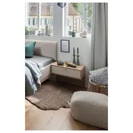 Nachtkonsole Wiemann "Barcelona", braun (bianco, eiche, nachbildung, glas champagner), B:60cm H:48cm T:43cm, Floatglas, Holzwerkstoff, Sideboards, schwebende Optik