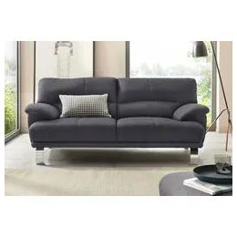 3-Sitzer Trendmanufaktur "Cecilia II, mit italienischem Design, tollen Details", grau (grafit), B:200cm H:87cm T:89cm, Struktur fein (100% Polyester);Microfaser Vintage (100% Polyester);Struktur (100% Polyester), Sofas, mit tollem Sitzkomfort und Designfuß