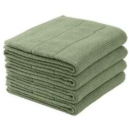 Handtücher Schiesser "Turin aus 100% Baumwolle in dezenter Reiskornoptik", grün, B:50cm L:100cm, Frottier, Frottier, Handtücher, MADE IN GREEN by OEKO-TEX