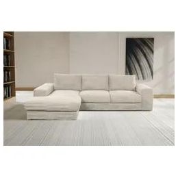 Ecksofa WERK2 "Rozzana Design Ecksofa mit hohem Komfort, zeitlos & elegant, L-Form", weiß, B:280cm H:86cm T:190cm, 100% PES, Sofas, in kuschelweichen Trendstoffen Cord, Breitcord und Plüsch