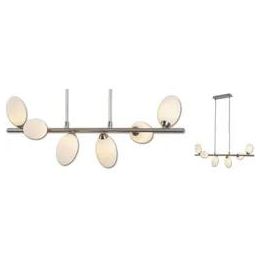 Näve NÄVE LED Pendelleuchte "Eleganza", schwarz (stahl blank), 6, H: 127cm, 1 Stk., Leuchten, 6 flg., Spots mit opalem Glas, L: 25cm, incl. 6x G9 LED/6x4W warmweiß