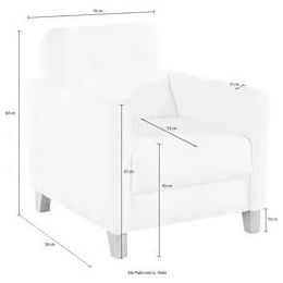 Sessel exxpo - SOFA FASHION "Elio, Loungesessel, aufwendige Detailverarbeitung, bequem und modern", grau (anthrazit), B:76cm T:90cm, Luxus-Kunstleder;NaturLEDER (echtes Rindsleder) in Sitz und Rücken. Korpus in passendem Kunstleder SOFTLUX bezogen, Sessel, Einzelsessel, hoher Sitzkomfort für entspannende Momente