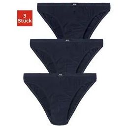 H.I.S. Slip H.I.S "Minislip", Herren, Gr. XXL, 3 Stk., blau (navy), Jersey, Obermaterial: 95% Baumwolle, 5% Elasthan, unifarben, k&ouml;rpernah, Unterhosen Slip, aus weichem Baumwoll-Stretch