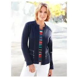 Shirtjacke Casual Looks "Shirtjacke", Damen, Gr. 38, blau (marine), 100% Baumwolle, unifarben, Rundhals, Shirts