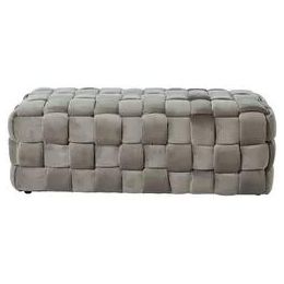 Hockerbank Jahnke "WEB ART L", grau (taupe), B:118 H:42,5 T:50, Hocker, Hocker, Couchtisch, Beistelltisch gepolstert in edler Flechtoptik