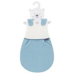 Träumeland Babyschlafsack TRÄUMELAND "LIEMBICH, Design Punkte (1 tlg.)", Baby, Gr. L: 80cm, 50/56, blau, Bezug: 100% Baumwolle. Füllung: 70% Polyester, 30% Lyocell (TENCELTM), Schlafsäcke