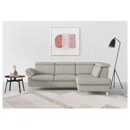 Sit & More Ecksofa SIT & MORE "Arngast L-Form", grau (light grau), B:245cm H:84cm T:194cm, Sofas, inklusive Kopfteilverstellung und Federkern