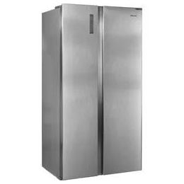 HISENSE Side-by-Side "RS677N4A", Standardmodul: C (A-G), silber (silberfarben), B:91cm H:178,6cm T:64,3cm, Kühlschränke