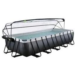 Framepool EXIT "inkl. multifunktionaler Poolabdeckung", schwarz, B:250cm H:100cm L:540cm, Schwimmbecken, BxLxH: 250x540x100 cm, Sandfilter- und Wärmepumpe, Sicherheitsleiter