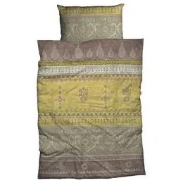 Bettwäsche CASATEX "Indi", gelb (ocker), B/L: 135cm x 200cm, 1 Stk., 1 Stk., Biber, B/L: 80cm x 80cm, 2 Stk., Biber, Obermaterial: 100% Baumwolle, Bettwäsche, romantisch, orientalisch, weich und gemütlich