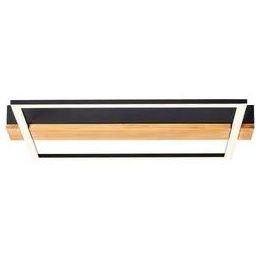 Brilliant Deckenleuchte "Loneos", schwarz (schwarz, holz), 1, H: 4,6cm, 1 Stk., Leuchten, 3 Stufen dimmbar - 45x40cm - 3000 Lumen, 3000 Kelvin, warmwei&szlig;, Deckenleuchte