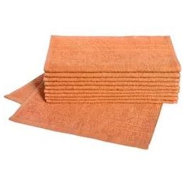 Gästehandtücher Dyckhoff "Kristall", orange (terra), B:30cm L:50cm, Frottier, Obermaterial: 100% Baumwolle, Handtücher, mit Bordüren