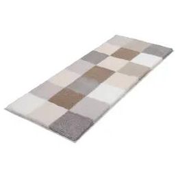Badematte Kleine Wolke "Caro" Gr. 5, beige (kaschmir), H:25mm, Kunstfaser, Badematten, Badteppich, modernes Karo-Muster, Pastell-Farben, waschbar