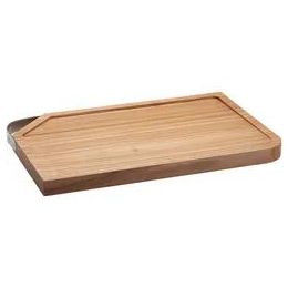 Rösle Schneidebrett RÖSLE, braun (holzfarben), B:24cm H:3cm L:36cm, Holzwerkstoff, Schneidebretter, mit Edelstahlgriff, für die Küche oder als Servierbrett, aus Ulmenholz
