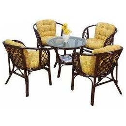 Essgruppe Home Affaire, braun (braun, blume,), Sitzmöbel-Sets, honigfarben, inklusive Kissenauflagen