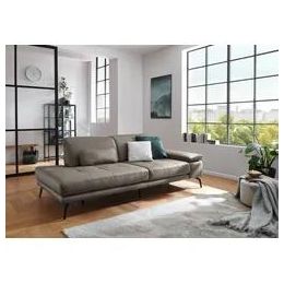 Recamiere DIE PLANBAR "MP-IN20126 optional mit Drehsitzfunktion", grau (slate), B:230cm H:82cm T:115cm, 100% Polyester, Sofas, Inkl. Kopfteilverstellung, Federkern oder Kaltschaumpolsterung