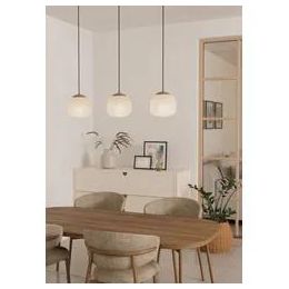 Eglo Hängeleuchte "COMINIO Pendellampe, Stahl und Glas, E27, IP20, Esstischlampe, Lampe", beige (taupe sandfarben), 3, Ø 0cm H: 110cm, 1 Stk., Leuchten, Hängeleuchte, L88,5 x B18,5 x H110, taupe, 3X40W exkl.