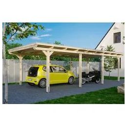 Skan Holz Einzelcarport SKANHOLZ "Emsland", beige (natur), B/H/T: 223cm x, Carports, versch. Farben