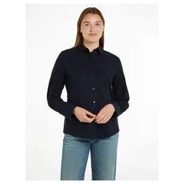 Hemdbluse Tommy Hilfiger "ESS POPLIN REGULAR SHIRT", Damen, Gr. 38, blau (desert sky), Web, Obermaterial: 100% Baumwolle, unifarben, regular fit, eingesetzt 1-Knopf-Manschette, Blusen, mit Popeline, gesticktem Tommy Hilfiger Logo