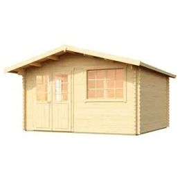 Gartenhaus Lasita Maja "NORDERNEY 3", beige (naturbelassen), Fußboden im Gartenhaus, Holzwerkstoff, Gartenhäuser