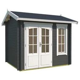 Gartenhaus Lasita Maja "Alex", grau (carbongrau), Fußboden im Gartenhaus, Massivholzdach, Holzwerkstoff, Gartenhäuser