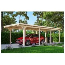 Skan Holz Einzelcarport SKANHOLZ "Emsland", beige (natur), B/H/T: 223cm x, Carports