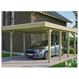Skan Holz Einzelcarport SKANHOLZ "Friesland", grün, B/H/T: 221cm x, Carports