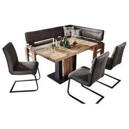 K+w Komfort & Wohnen Eckbankgruppe K+W KOMFORT & WOHNEN "Floyd", braun (schwarzbraun 78, balkeneiche 437,), B:203cm H:90cm T:163cm, Sitzmöbel-Sets, Stauraum-Eckbank, wahlweise rechts oder links langer Schenkel 203cm