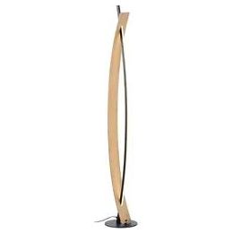 Brilliant LED Stehlampe "Visby", schwarz (schwarz, natur), Ø 18cm H: 120cm, 1 Stk., Leuchten, LED Stehleuchte, 120 cm, 2000 lm, 3000 K, Metall/Bambus, schwarz/natur