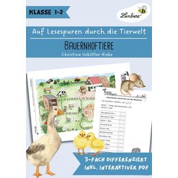 Lernbiene Lesespurgeschichte: Tiere auf dem Bauernhof