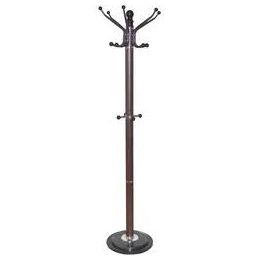 Kleiderständer, braun, H:176cm T:47cm Ø:47cm, Marmor, Metall, HOFMANN LIVING AND MORE, Garderobenständer, Garderobenständer