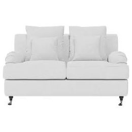 2-Sitzer Home Affaire "NORIN", weiß, B:163cm H:92cm T:105cm, 93% Polyester, 6% Acryl, 1% Baumwolle, Sofas, zwei Fußarten: vorne - Rollen, hinten - Holzfüße