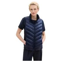 Steppweste Tom Tailor, Damen, Gr. M38, blau (sky captain blau), Steppware, Obermaterial: 100% Polyamid. Futter: 100% Polyester, unifarben, casual, regular fit taillenbedeckt, ohne Ausschnitt, Westen, mit Reißverschlusstaschen