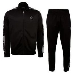 Freizeitanzug Lotto, Herren, Gr. XXL (60/62), schwarz (caviar), 100% Polyester, unifarben, Sportanzüge, - mit hochwertigem Jacquard Logoband