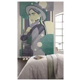 Fototapete Komar "Komar Vlies Fototapete - Woman Hat Color - Größe 150 x 250 cm", lila (modern), L:2,5, Vlies, Tapeten