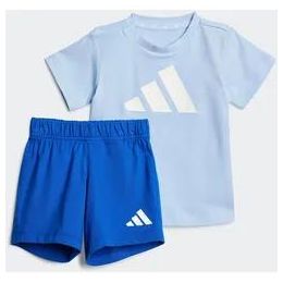 Trainingsanzug Adidas SPORTSWEAR "I BL T-SET 160", Kinder, Gr. 68, blau (glow blau, weiß), Obermaterial: 100% Baumwolle, Sportanzüge