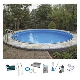 Rundpool Konifera "Kuba II", weiß (weiß, blau), H:120cm Ø:400cm, Schwimmbecken, verschiedene Größen, für den Volleinbau