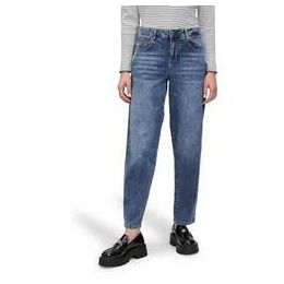Ankle-Jeans Cartoon "Damen Used Look-Jeans mit Waschung", Damen, Gr. 44, Normalgrößen, blau (dunkelblau denim), Obermaterial: 98% Baumwolle, 2% Elasthan., loose fit, Jeans