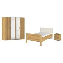 Schlafzimmer-Set Rauch "Komplettschlafzimmer Schlafzimmer EVELYN", braun (asteiche), Bett 120x200cm + ohne Matratze, B/H: 120cm x 200cm, Bett 120x200cm, Holzwerkstoff, Schlafzimmermöbel-Sets, Schrank und Bett in 2 Breiten, Nachttisch 2 Schubladen MADE IN GERMANY