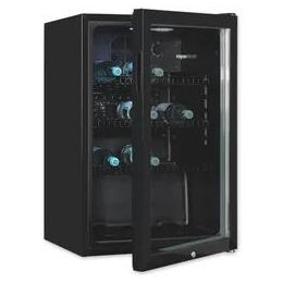 Exquisit Getränkekühlschrank "GKS120-GT-160C schwarz", Energieeffizienz: C (A-G), silber, Rechtsanschlag, wechselbar, Kühlschränke