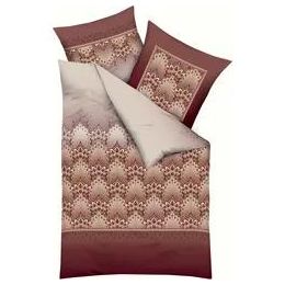 Bettwäsche Kaeppel "Venice", braun (zimt), B/L: 155cm x 220cm, 1 Stk., 1 Stk., Feinbiber, B/L: 80cm x 80cm, 2 Stk., Feinbiber, Obermaterial: 100% Baumwolle, Bettwäsche