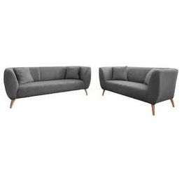 Polstergarnitur Inosign "Colori", grau (anthrazit, anthrazit,), H:83cm T:88cm, 100% Polyester, Sitzmöbel-Sets, auch als Loveseat erhältlich
