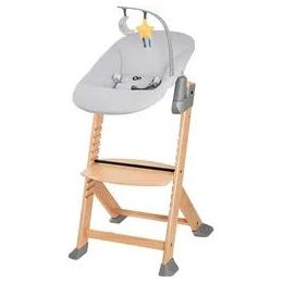 Kombihochstuhl Kinderkraft "Set: Kinderstuhl ENOCK + Babywippe CALMEE GREY", Baby, Gr. B/H/T: 45cm x 79cm x 49,5cm, 2 Stk., beige (natur), Stühle Kombihochstuhl Hochstuhl, mitwachsend