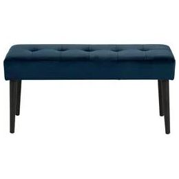 Sitzbank Actona GROUP "Gisela", blau (marineblau, schwarz), B:95cm H:45cm T:38cm, Polyester, Sitzbänke, Sitzbank Polsterbank, mit edlem Samtvelours und Rautenheftungen, in mehreren Variationen