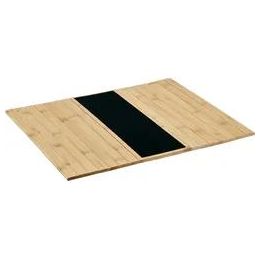 Tablett Kesper "Sofatablett/-ablage, FSC, 42 x 34 cm", beige (natur, schwarz), B:34cm H:0,7cm L:42cm, Bambus, Tabletts, flexible Ablage aus Bambus mit Filzeinsatz fürs Sofa